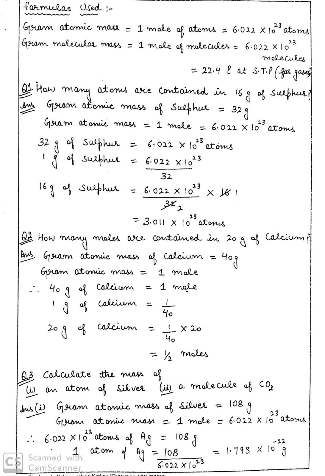 Some Basic Concept of Chemistry Handwritten Notes for 11th Chemistry