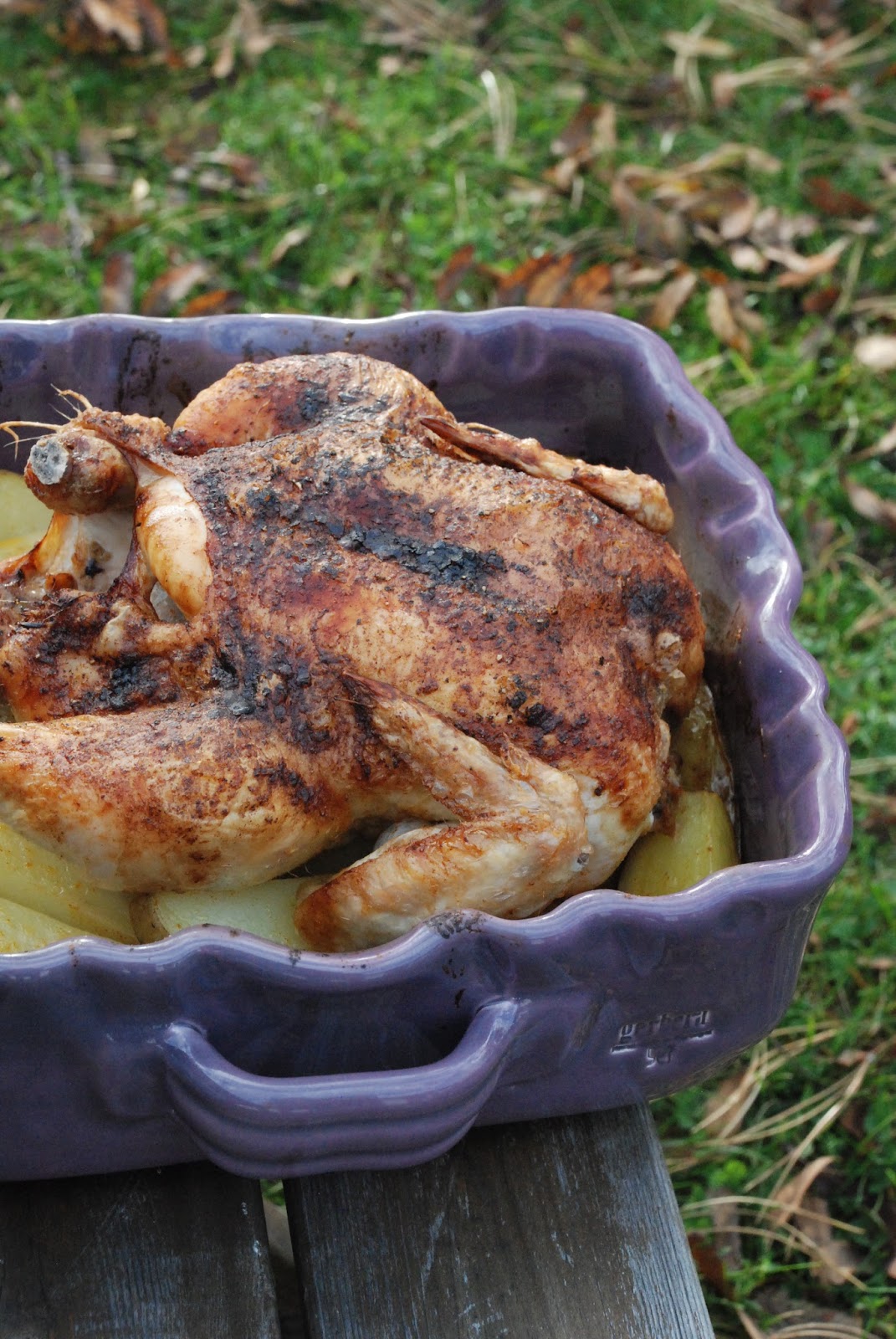 Smaskelismaskens: Hel kyckling i ugn med potatisklyftor