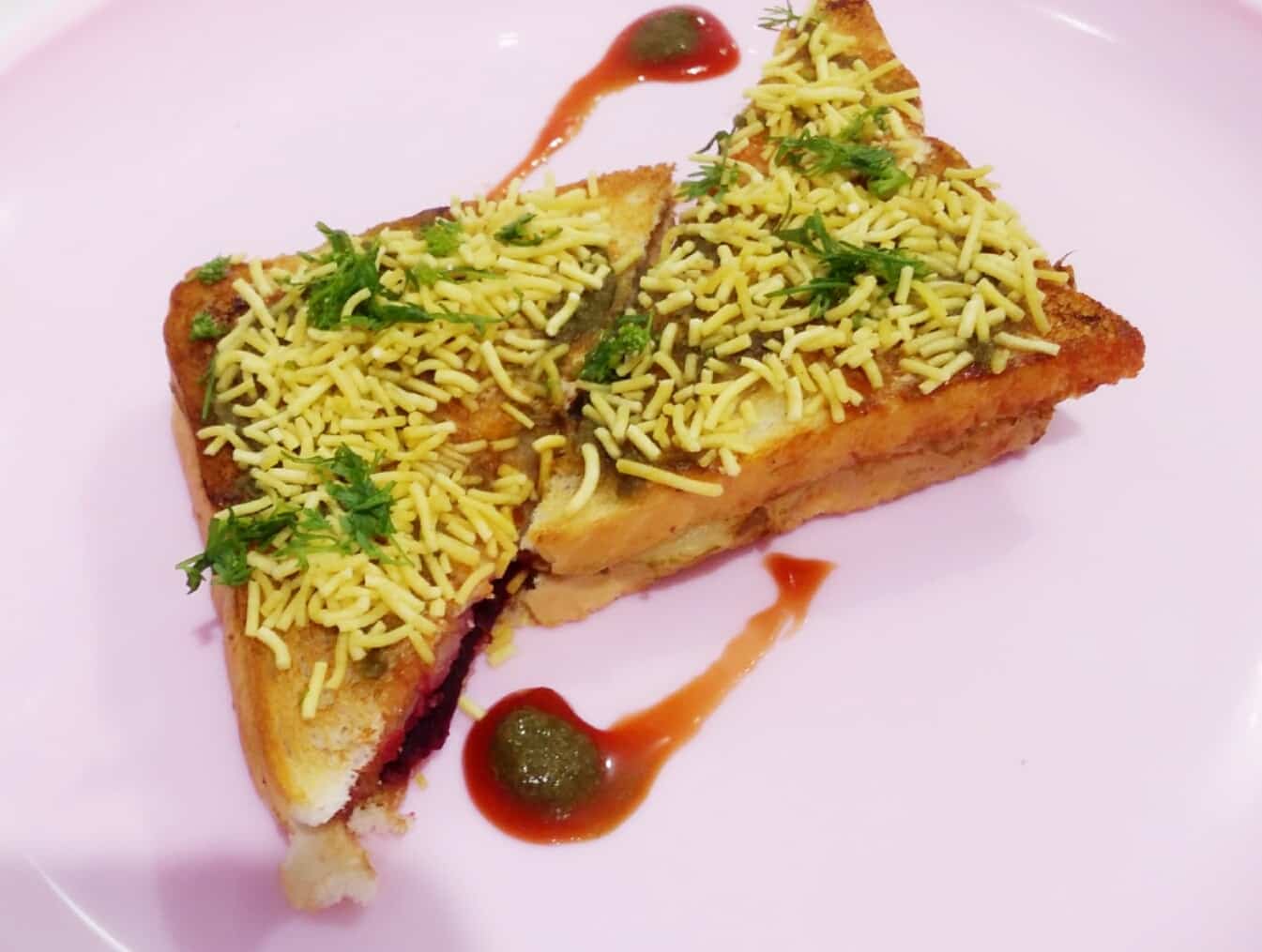 Street Style Toast Vegetable Sandwich