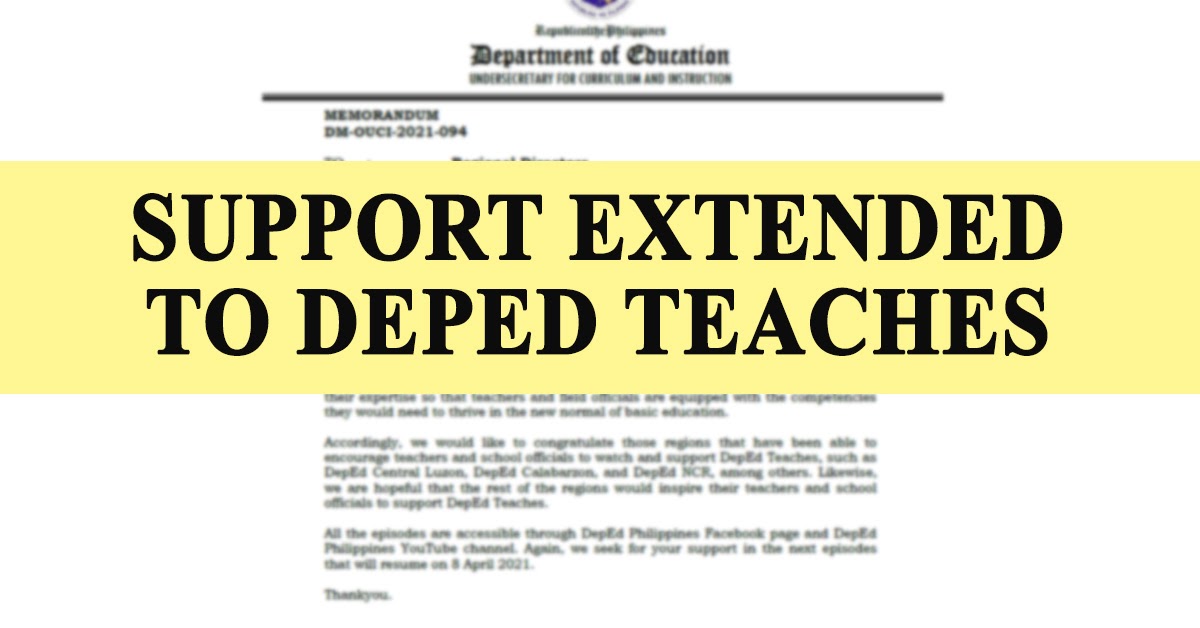 Support Extended to DepEd Teaches - Teachers Click