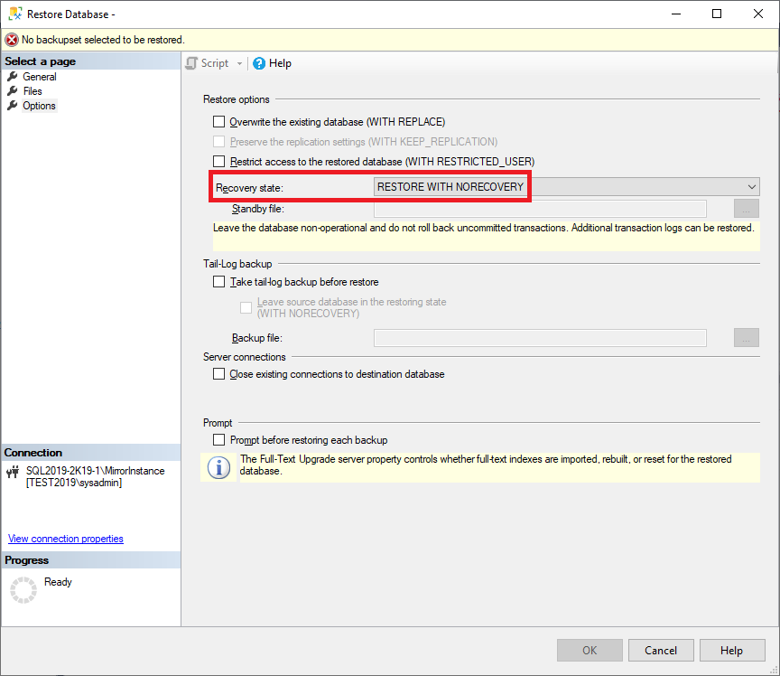 Database Is Not Configured For Database Mirroring Microsoft Sql