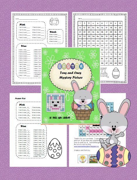 Teach With Laughter: Easter Tens and Ones Mystery Picture