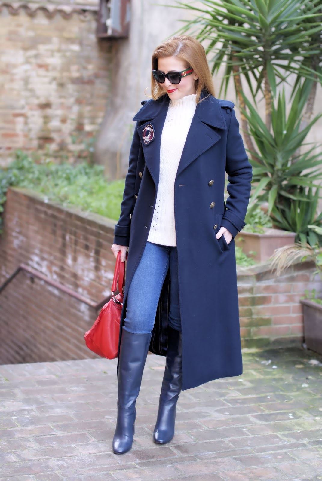 Navy style fashion outfit: TOMMYxGIGI coat | Fashion and Cookies ...