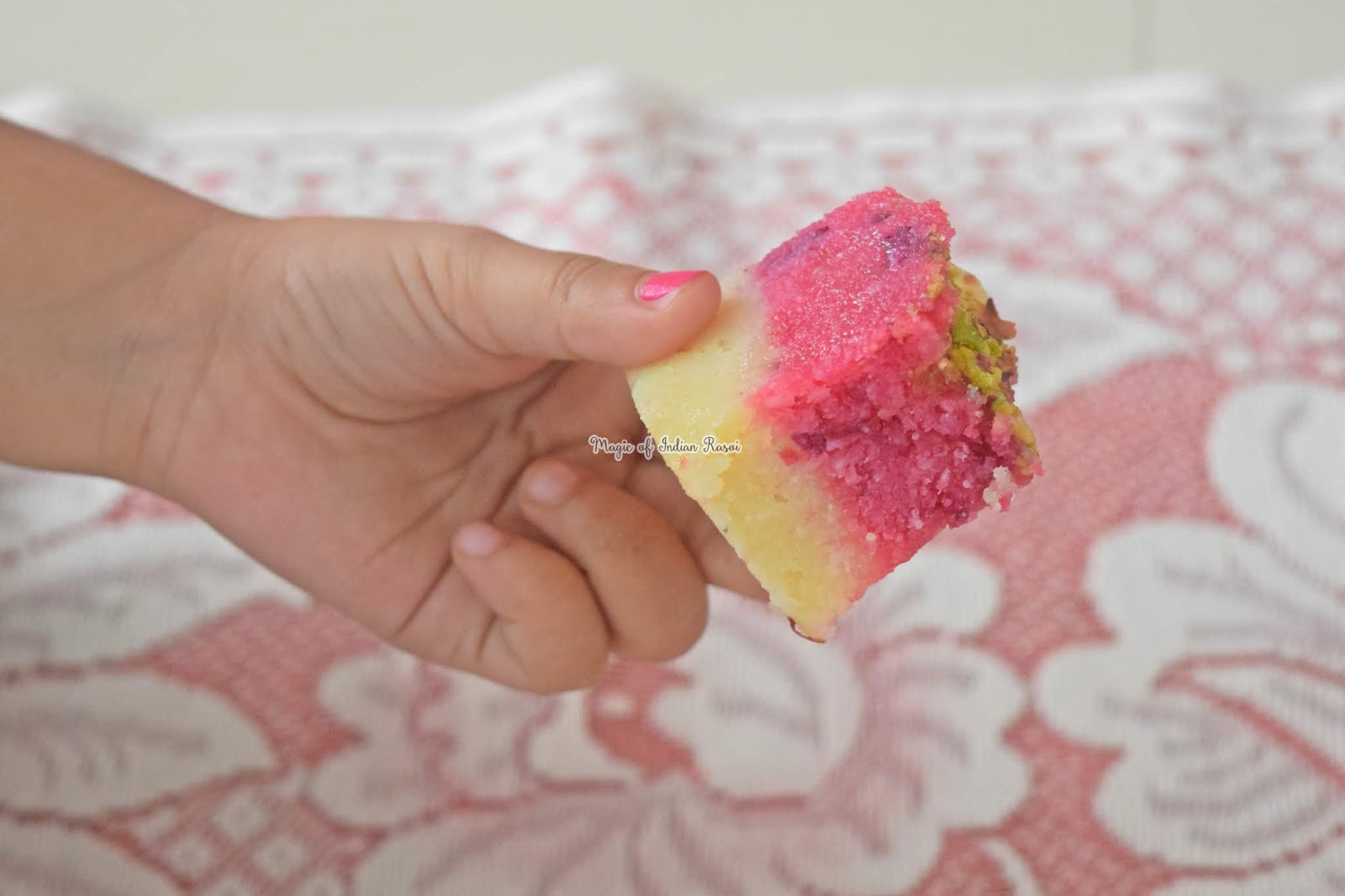 Rose Coconut Barfi - Gulab Kopra Pak Recipe | Magic of Indian Rasoi