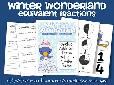 Tales of Frogs and Cupcakes: Winter Wonderland: Equivalent Fractions