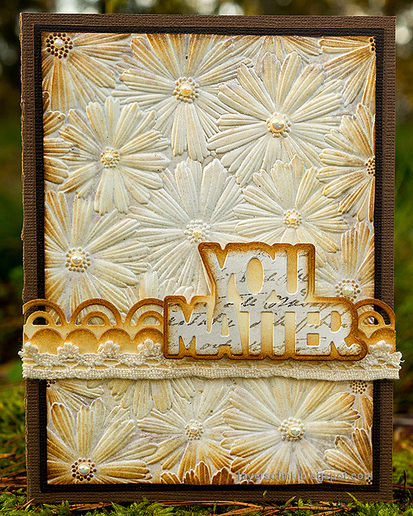 Layers of ink: Shimmery Dry Embossed Flowers