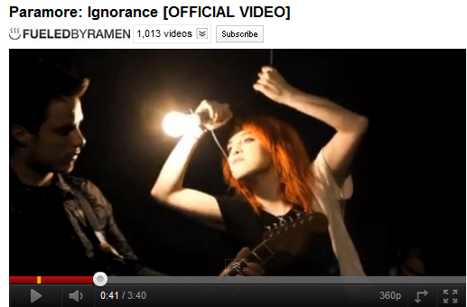 CHLOE AND VICKY A2 MEDIA: Music Video Analysis: Paramore- Ignorance