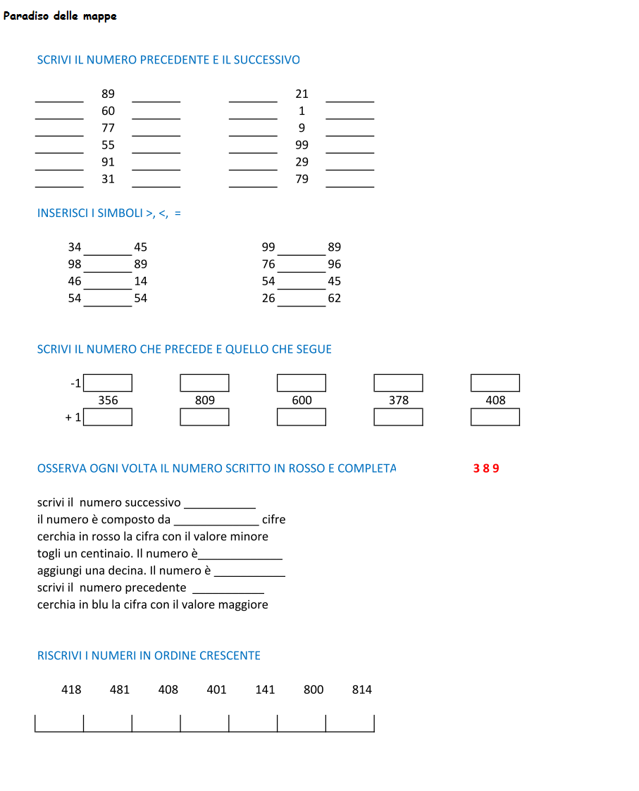 Paradiso delle mappe: Esercizi di matematica 1