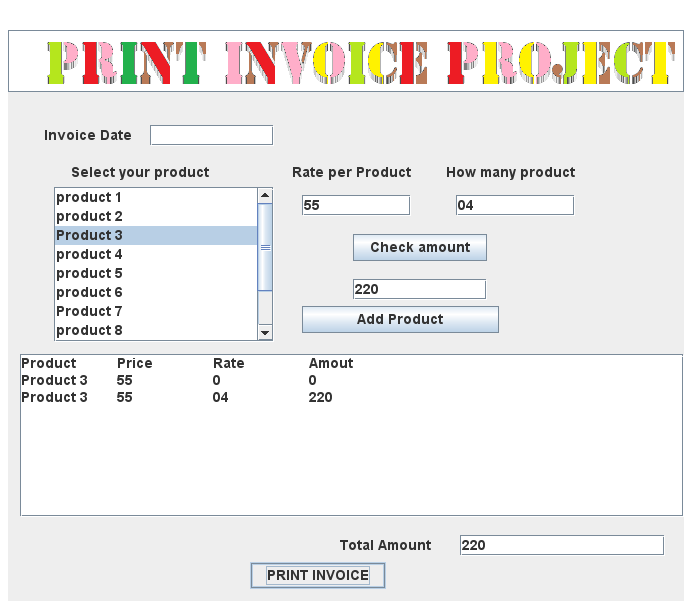 LEARN HOW TO MAKE PRINT INVOICE PROJECT FROM JAVA
