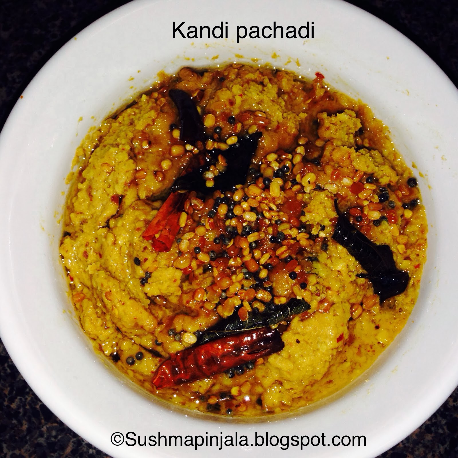 Vankaya Pulusu Pachadi and Kandi Pachadi - From Sushma's Kitchen