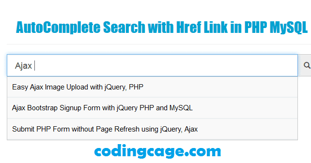 AutoComplete Search with Href Link [PHP MySQL - Remote DataSource ...