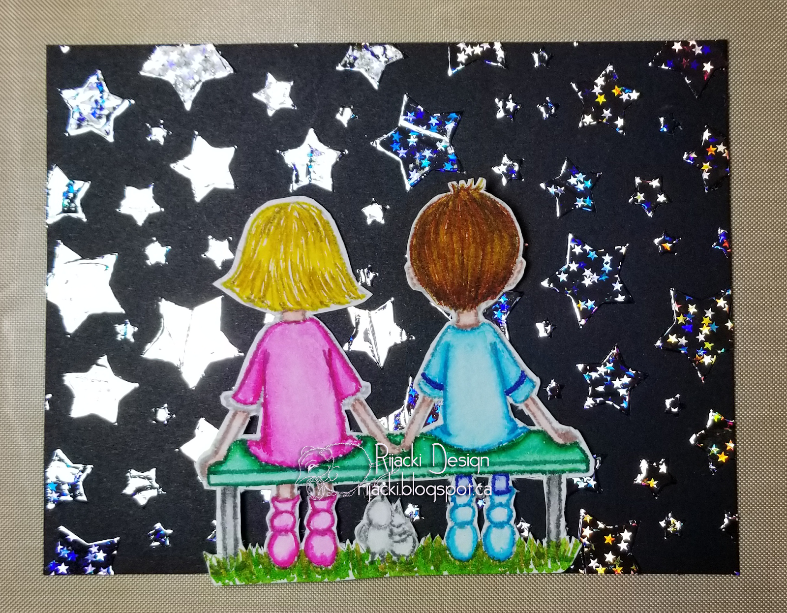 Rijacki's Workshop: Starry Sky - shadow box, watercolour marker ...