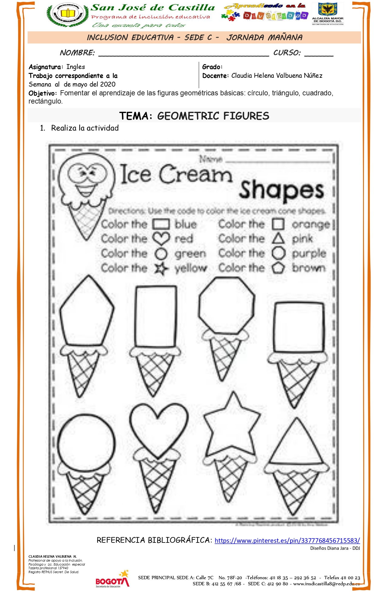 TALLER - figuras geométricas INGLES