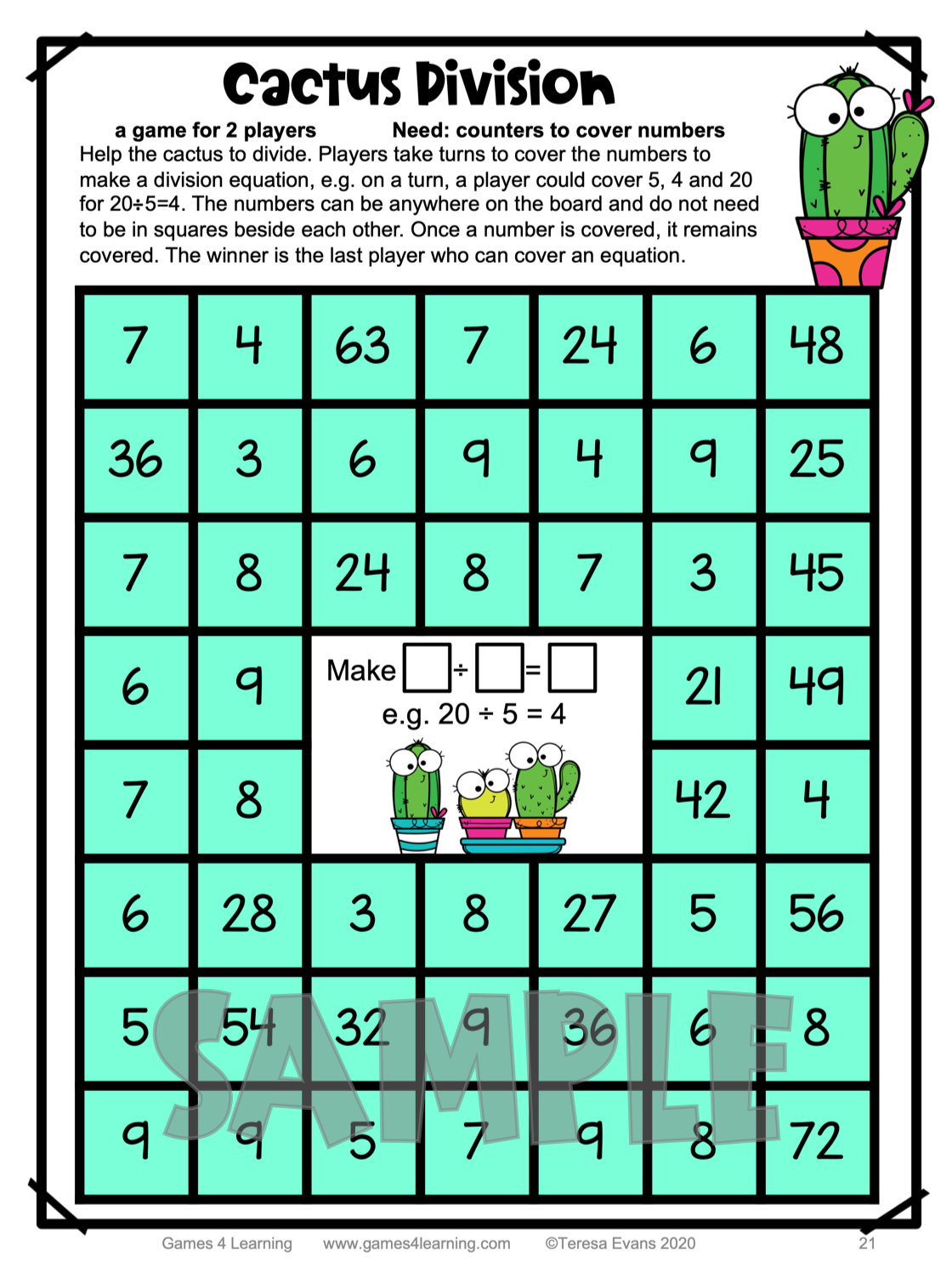 Fun Games 4 Learning: 50 Free Math Games