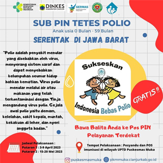 Sukseskan Sub-Pin Tetes Polio 2023 @ UPTD Puskesmas Muka Cianjur