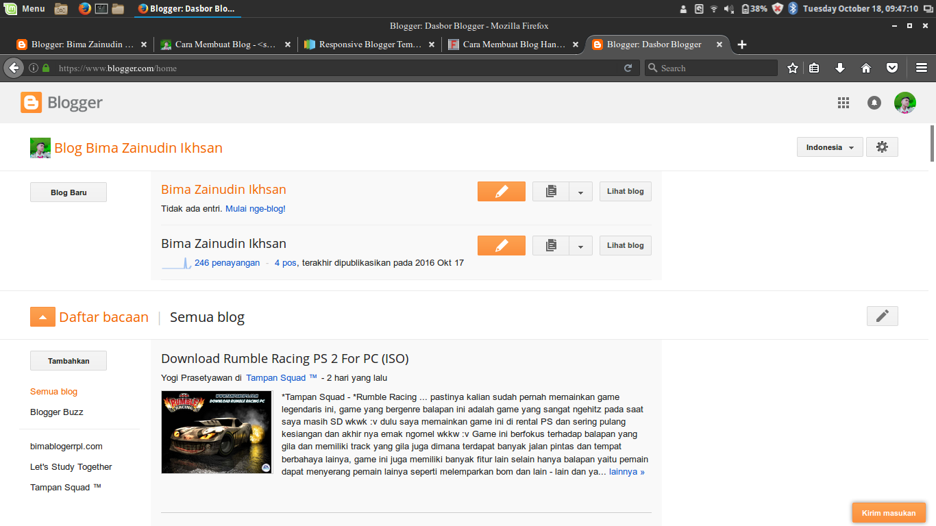 Tutorial Membuat Blog gratis di Blogger - Blc Telkom