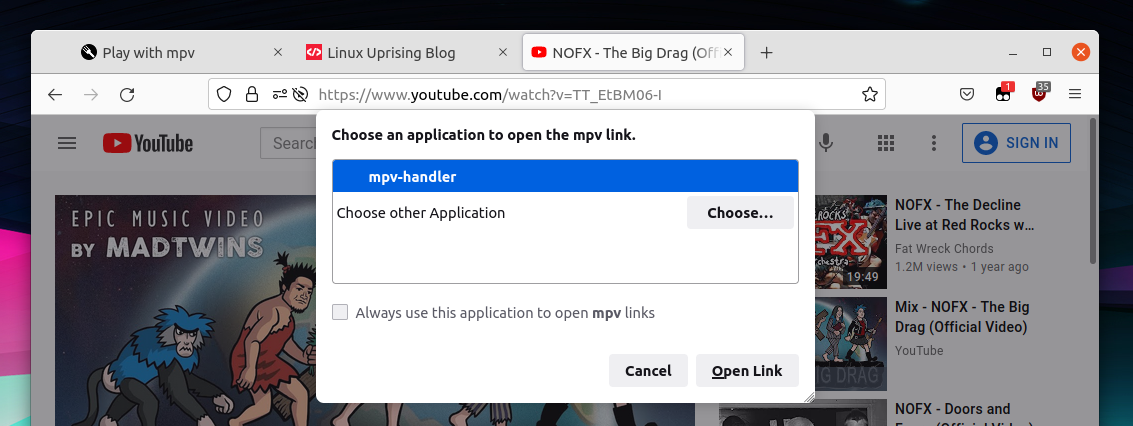 Open YouTube (And More) Videos From Your Web Browser With mpv [Firefox ...