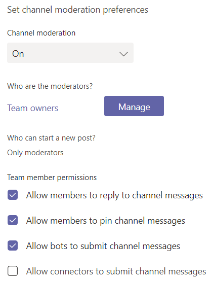 Jarbas Horst: Support for channel moderation in Microsoft Graph