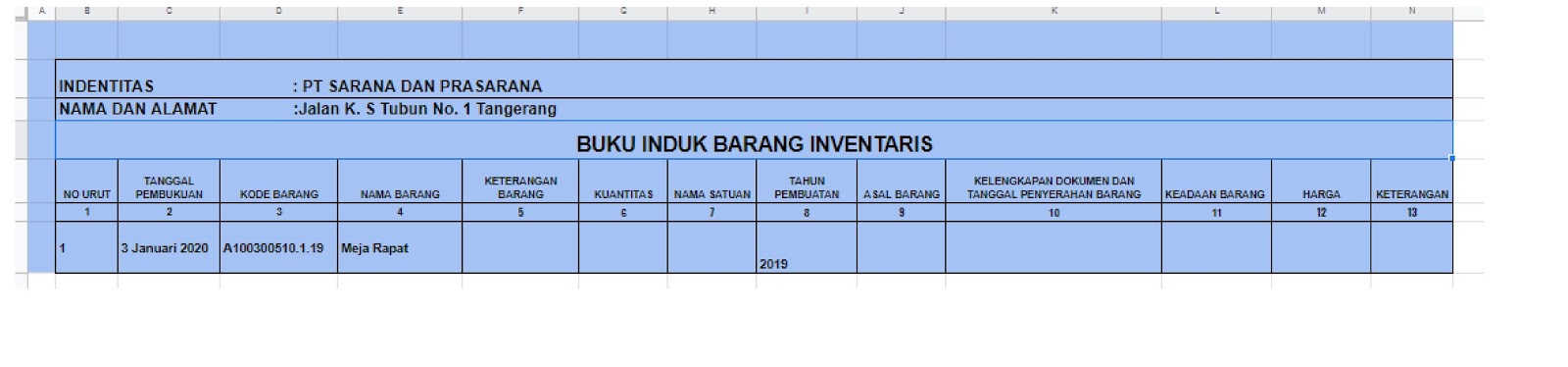 4. Kode yang diberikan pada daftar inventaris tidaklah baku, jadi ...