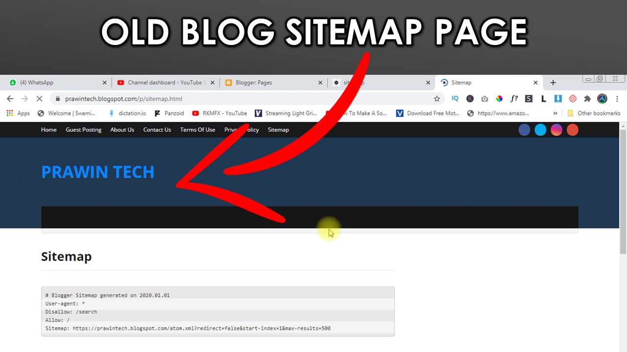 HOW TO CREATE A SITEMAP FOR YOUR BLOGGER BLOG AS WEBSITE LOOK | PRAWIN TECH