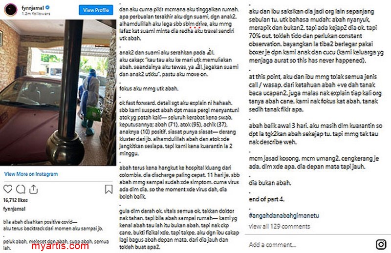 MYARTIS.COM | MYARTIS | MY | ARTIS: KELUARGA FYNN JAMAL POSITIF COVID-19 - KONGSI CABARAN JAGA ...
