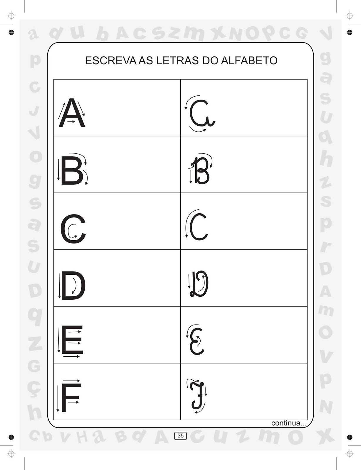 Portuguese alphabet activity ~ Atividade para imprimir