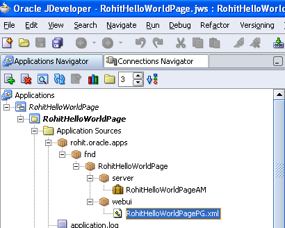 Oracle Application's Blog: Part2 Creating a simple Hello World Page in OAF