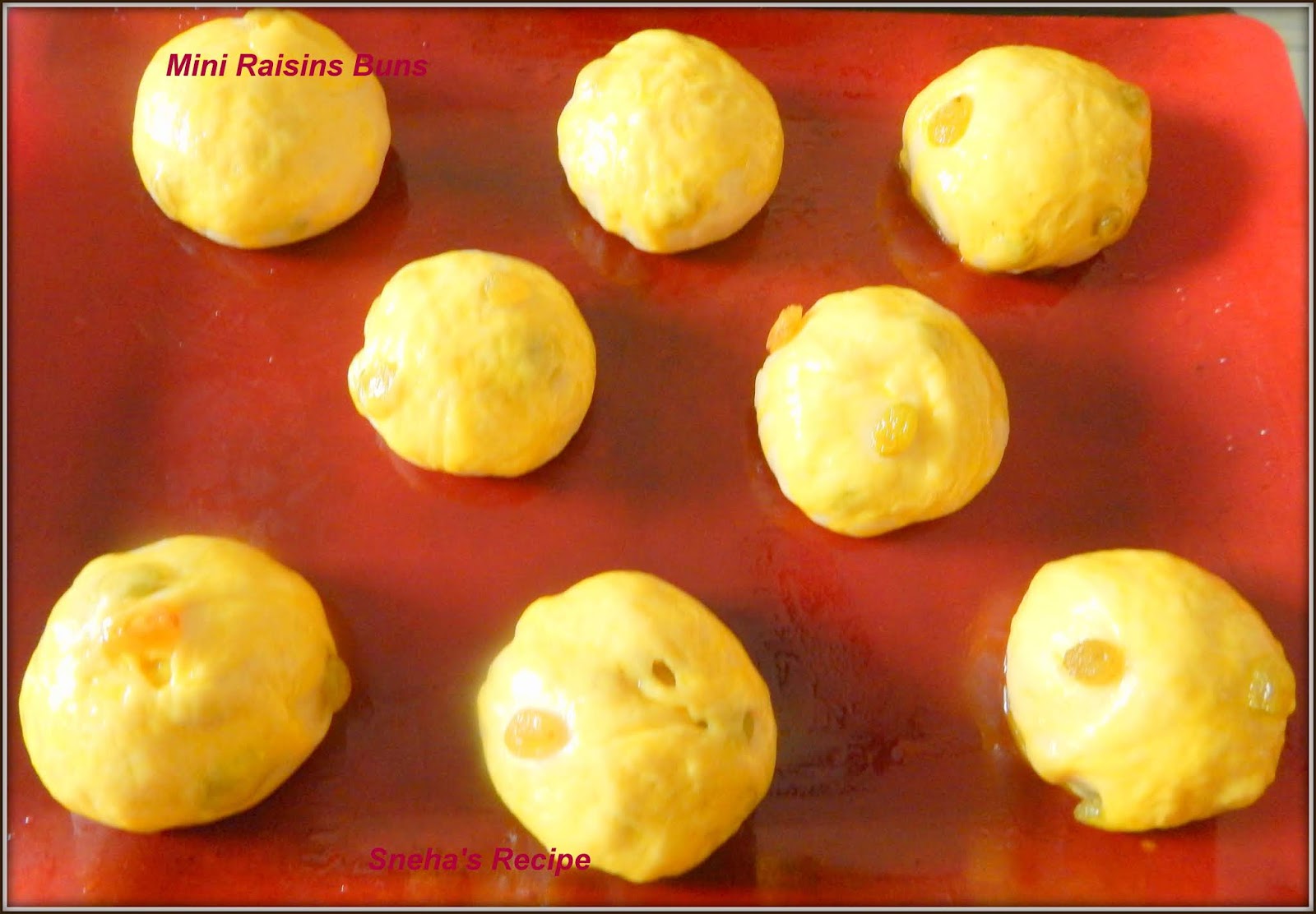 Mini Raisins Buns#BreadBakers - Sneha's Recipe