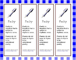 Classroom Freebies: Poetry Bookmark