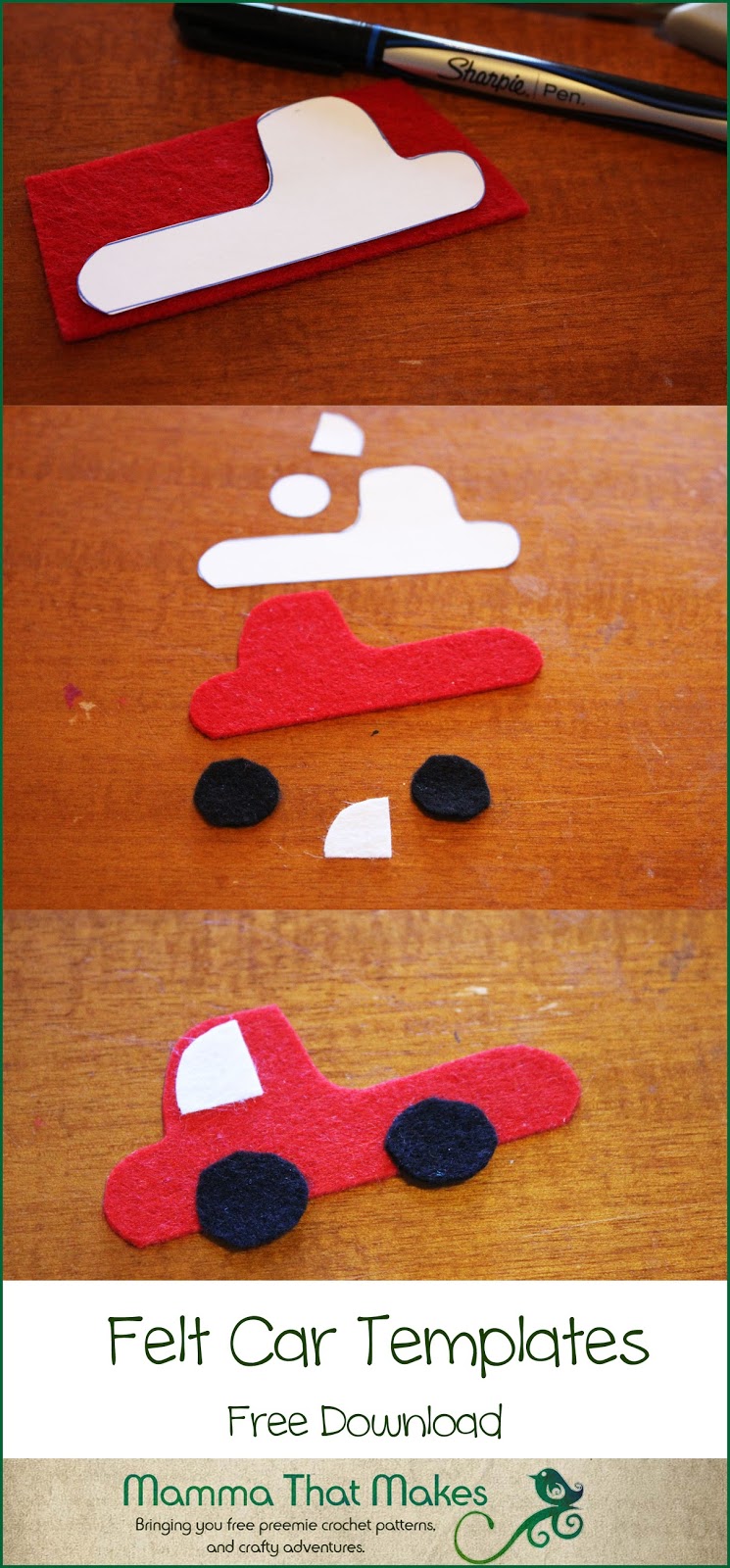Mamma That Makes: Felt Board Shapes - Cars