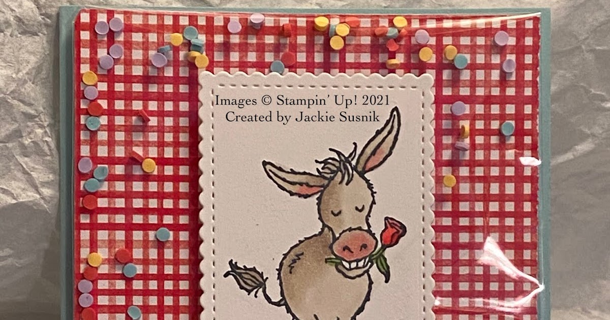 JackOtterStamp: Darling Donkeys with Sweet Strawberry Sentiment
