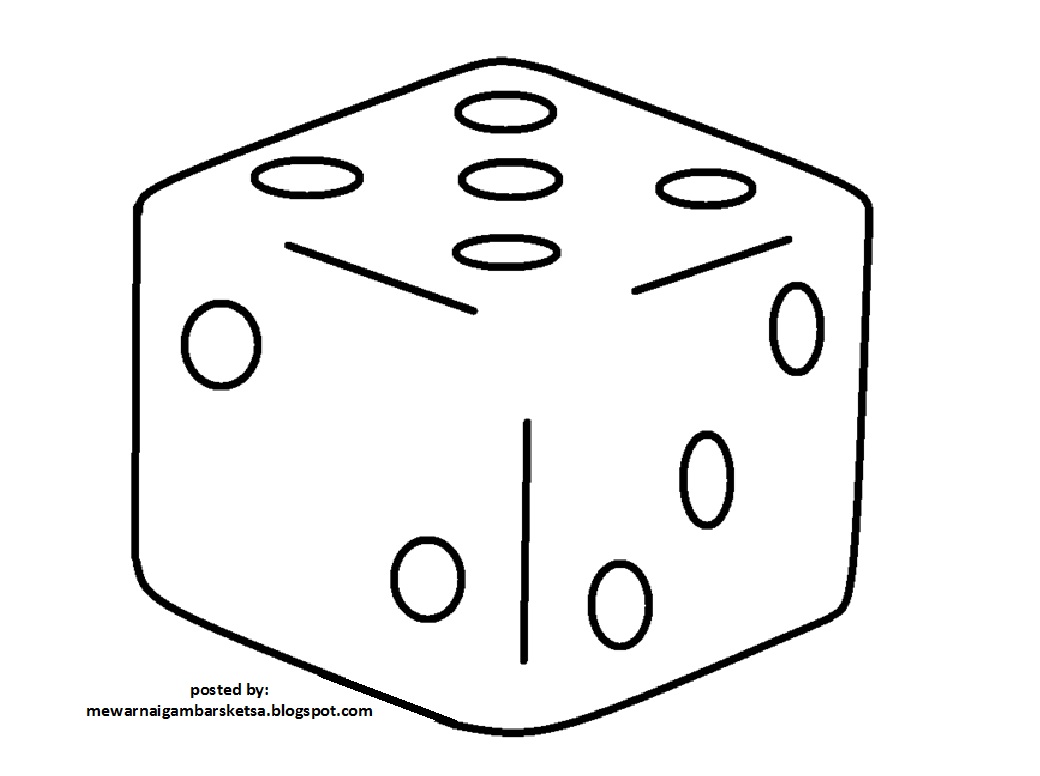 Mewarnai Gambar: Mewarnai Gambar Sketsa Dadu 2