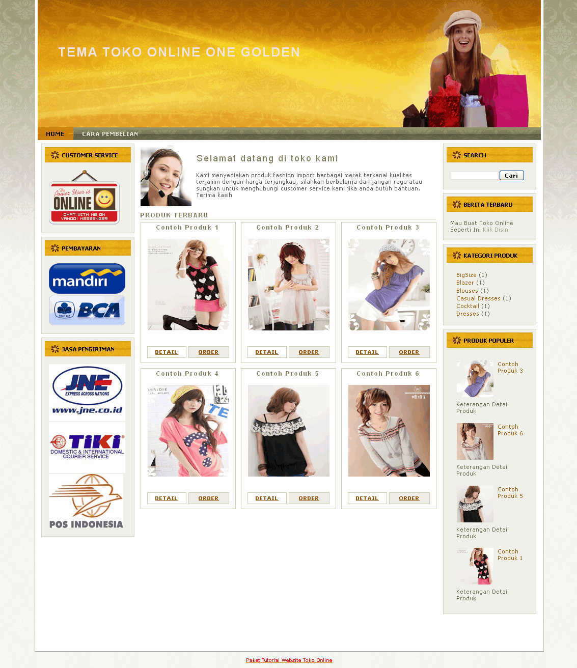 Agen Shopping Online: Paket Tutorial Website Toko Online