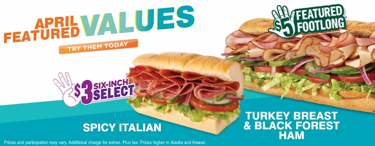 News: Subway - April 2014 Featured $5 Footlong