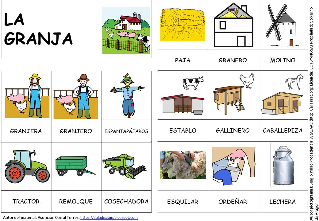 AUDICIÓN Y LENGUAJE: VOCABULARIO DE LA GRANJA