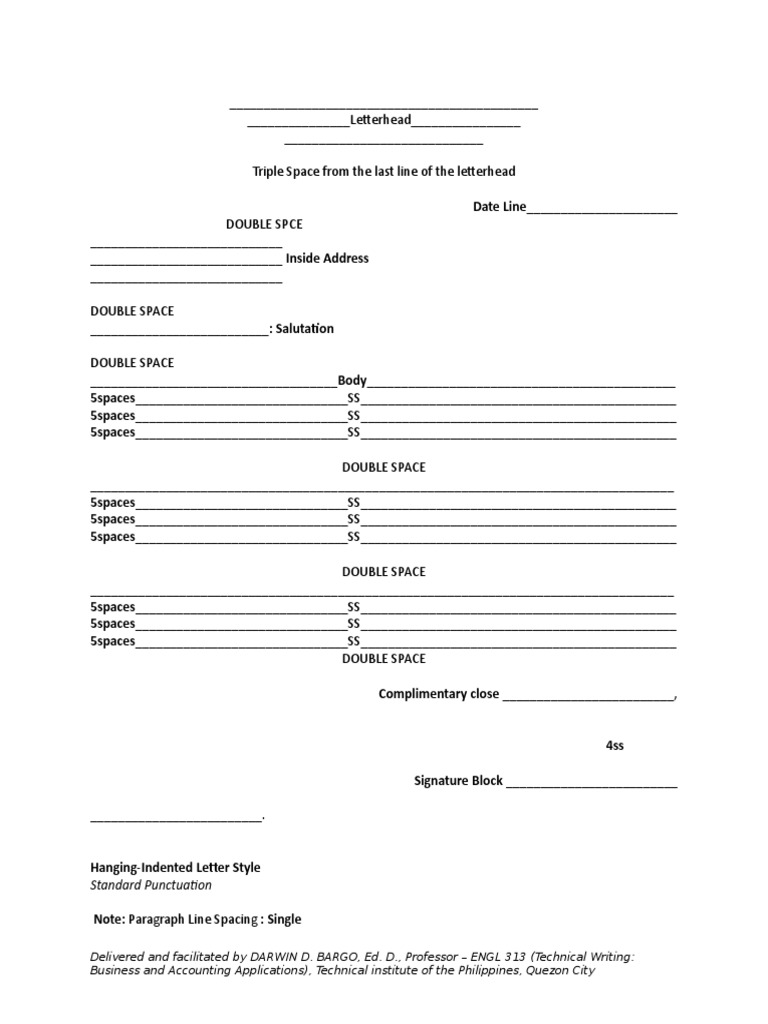 Business Letter Format Indent - Birthday Letter