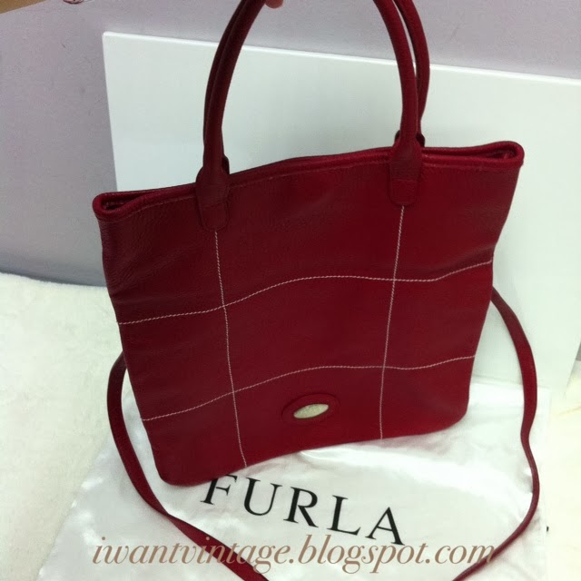 I Want Vintage | Vintage Designer Handbags: Furla Red Leather Top ...