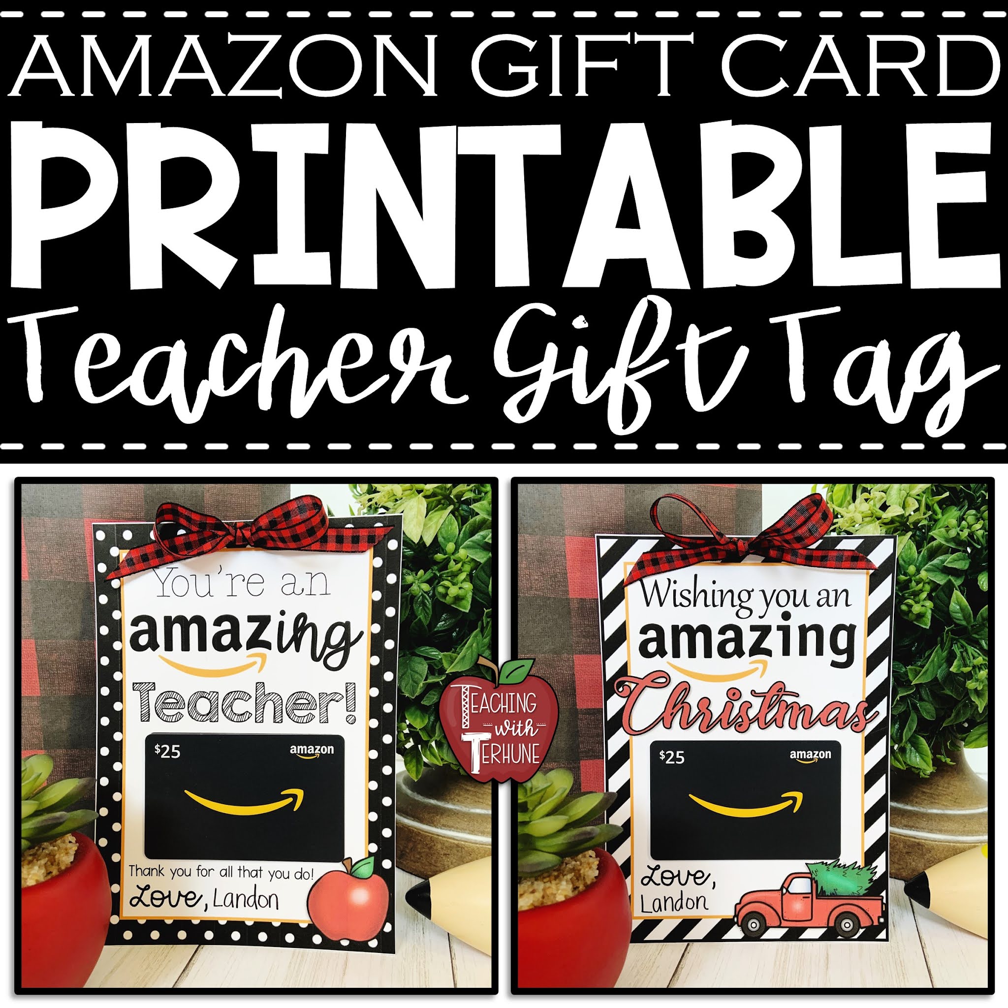 Teaching With Terhune: Amazon Gift Tag for Teacher Christmas Gift and ...