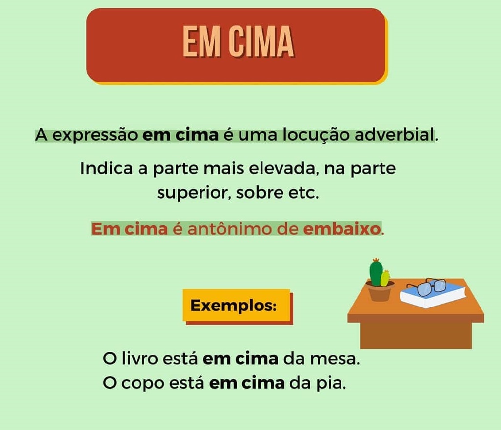 LINHAS ECLÉTICAS: Dicas de Língua Portuguesa: Em cima X Encima