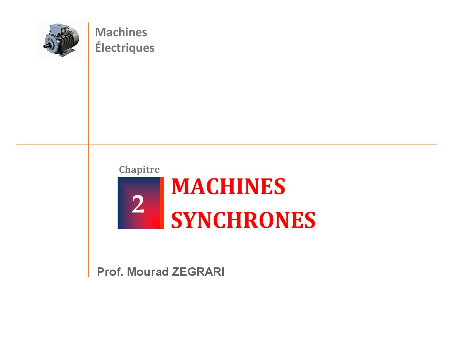 Cours Machines Synchrones - La Grande Bibliothèque
