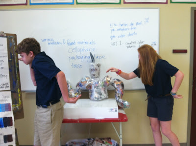 Dunham Middle School Art: Cellophane Human Form Sculptures