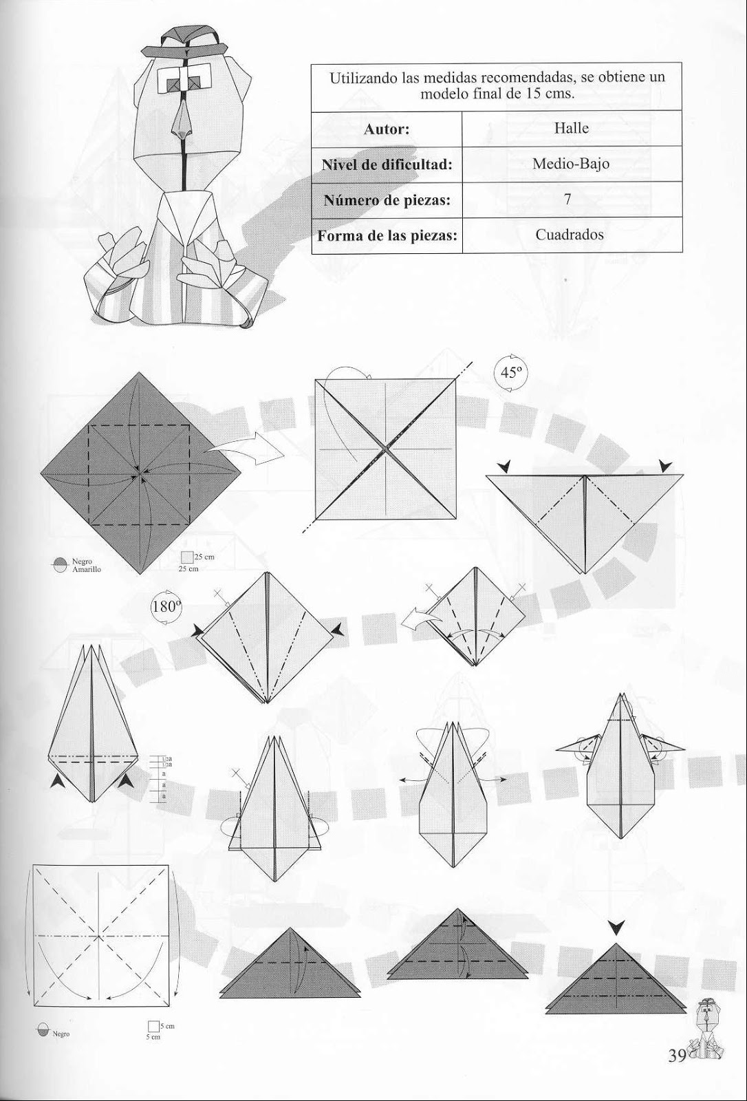 Origami Cartoon 3-Halle - Ruby Book Origami