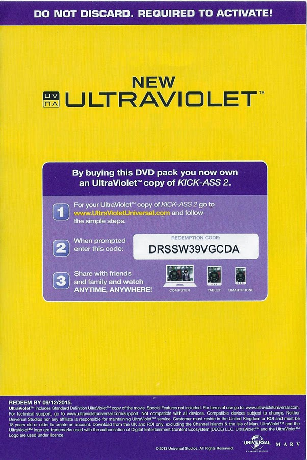 Your Free Daily Ultraviolet [UV] Codes for Movies: Kick Ass 2 - FREE ...