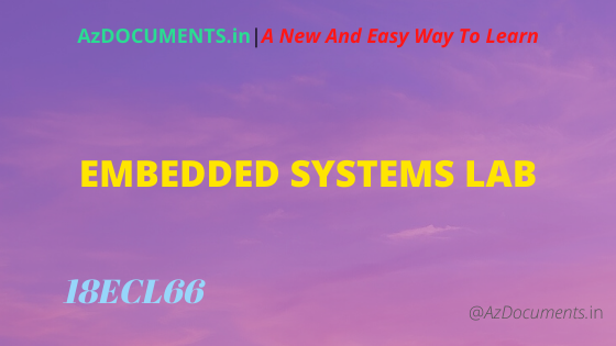 Embedded Systems Laboratory 18ecl66