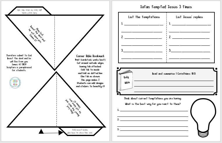 Jesus Tempted Worksheet