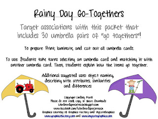 Word Nerd Speech Teach: Rain, Rain, Go Away!