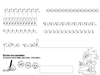 Maternelle: Ecrire en cursives : père noël