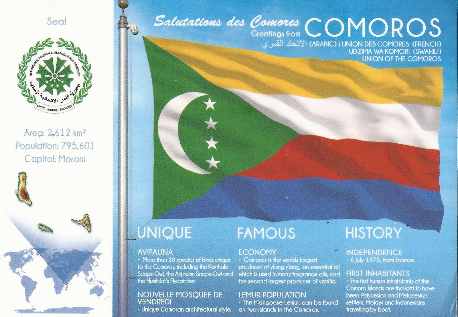 A Journey of Postcards: Flags of the World | Comoros