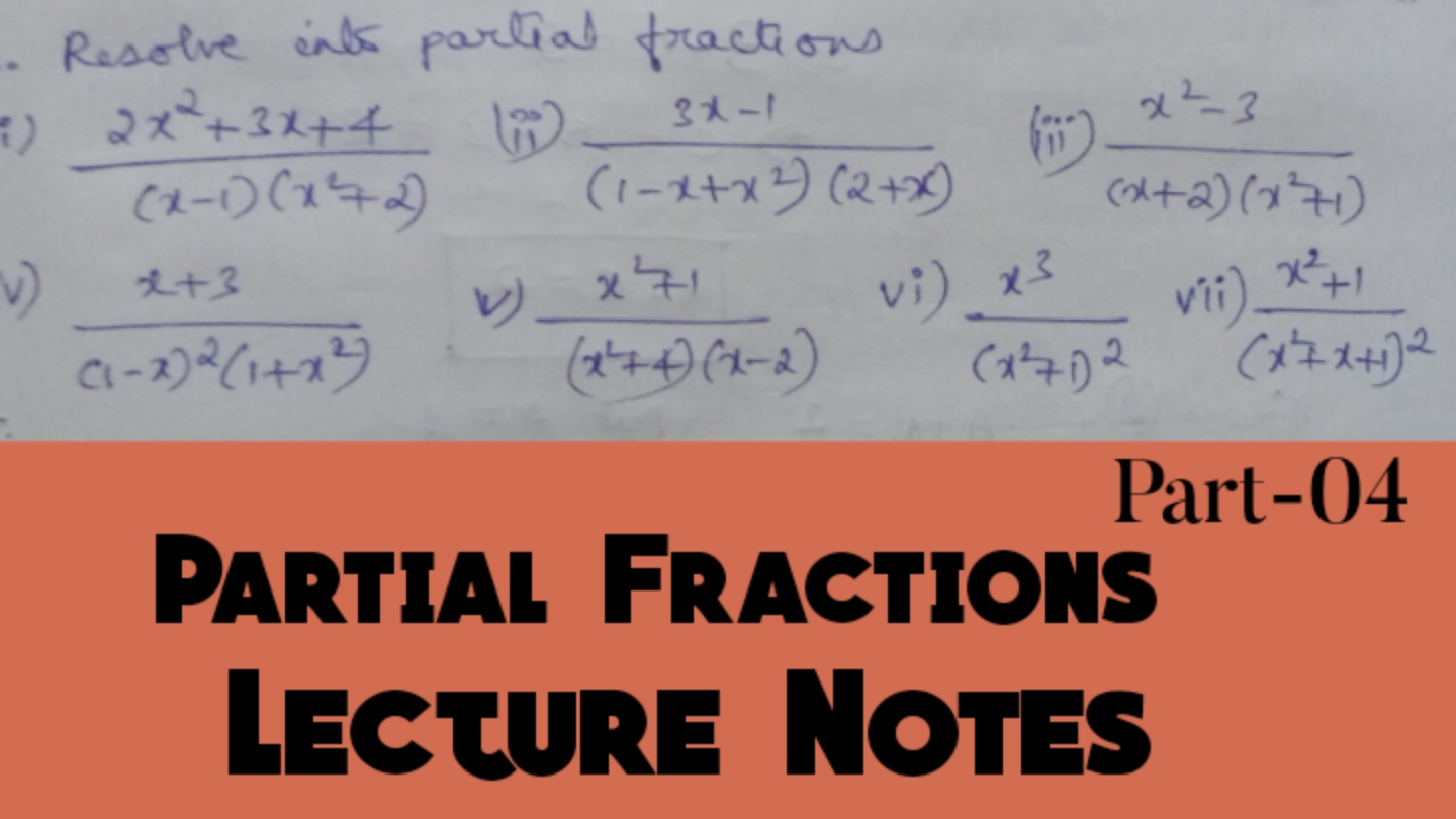 Maths Pulse - Chinnaiah Kalpana - Mathematics: Partial Fractions|Part ...