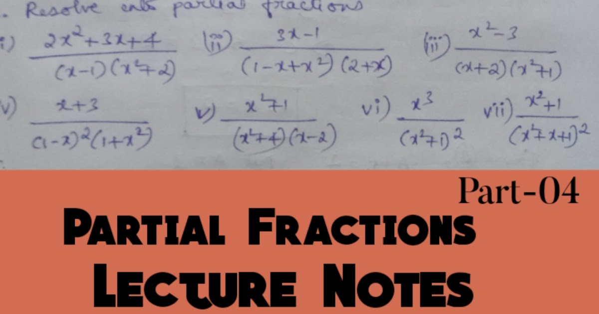 Maths Pulse - Chinnaiah Kalpana - Mathematics: Partial Fractions|Part ...